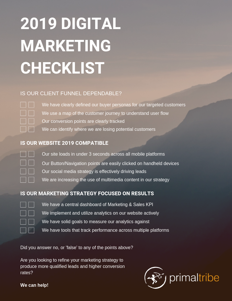 FREE 2019 Digital Marketing Checklist